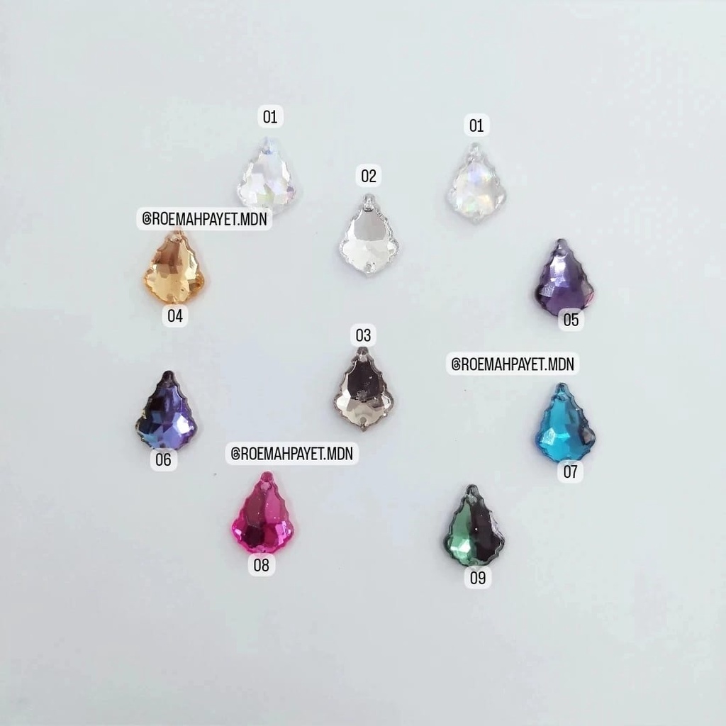 Jual (GRADE A) BATU / PAYET AKRILIK / PAYET KRISTAL JAHIT / RESIN ...