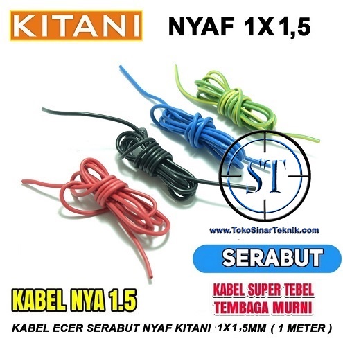 Jual Kabel NYAF KITANI 1 X 1.5mm @1Meter / Cable Audio Listrik Serabut Nyaf Nya 1.5mm 1x1.5mm ...
