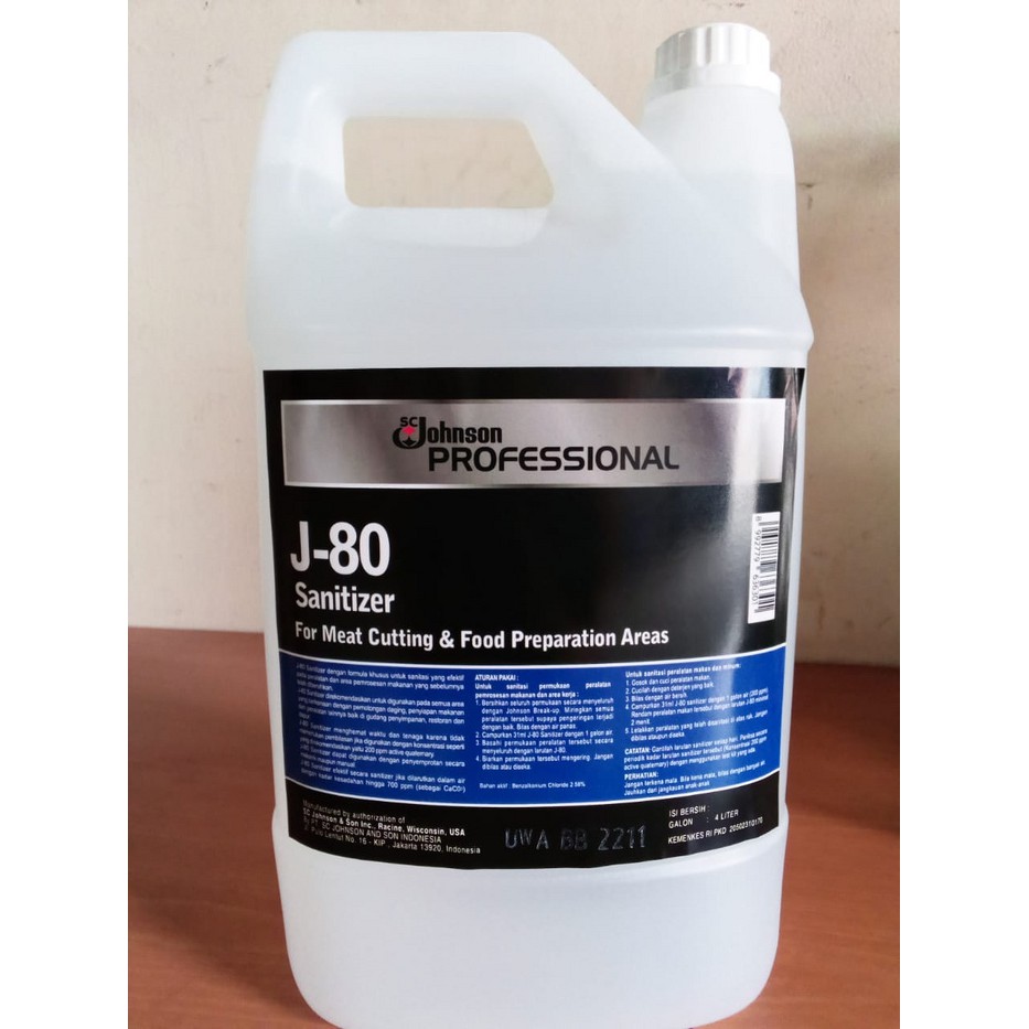 Jual SC Johnson J-80 Sanitizer Disinfectant Professional J80 J 80 4 L ...