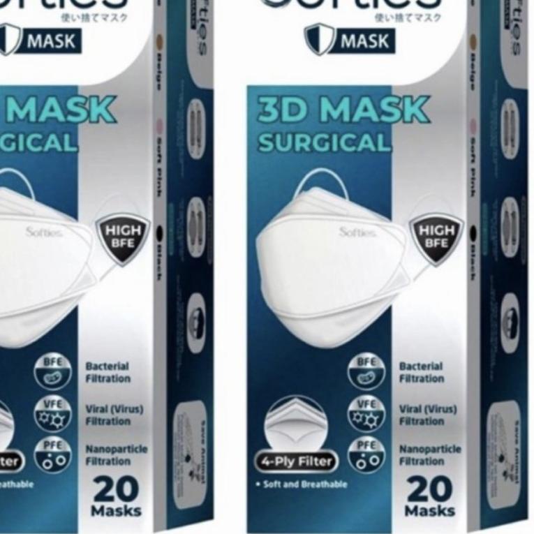 Jual Softies Surgical 3D Mask KF94 4 ply Box isi 20 Original . | Shopee ...