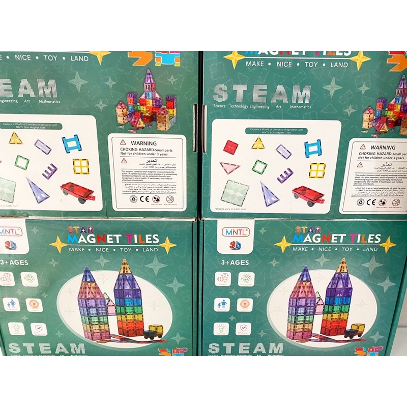 Jual mntl star magnet tiles magnetic mainan open ended susun edukasi ...