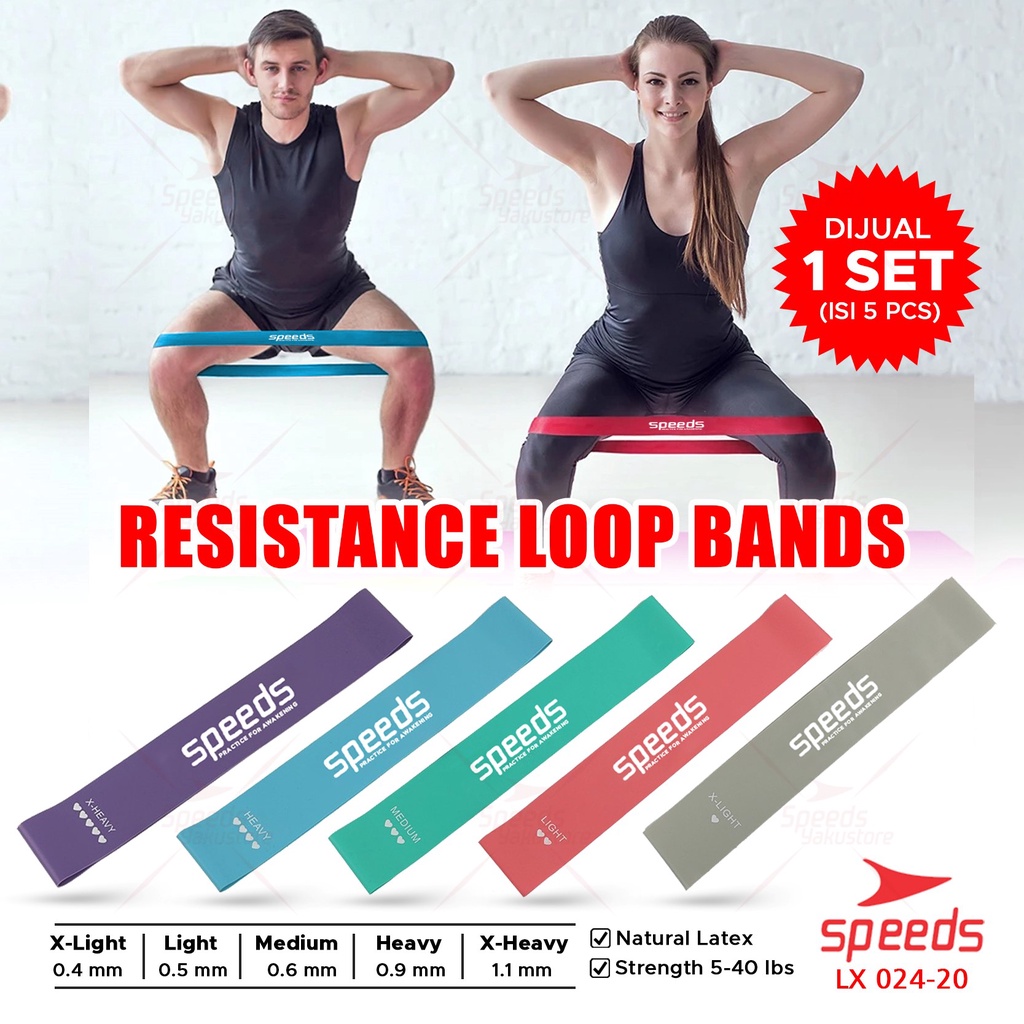 Jual SPEEDS Sport Resistance Loop Bands 1 Set isi 5pcs Karet Elastis ...