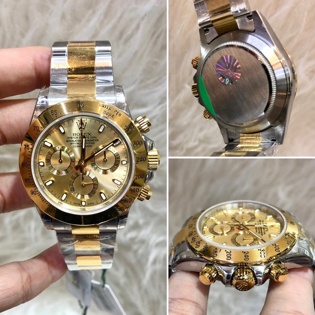 Jual JAM TANGAN PRIA ROLEX DAYTONA SWISS MATIC CLONE RANTAI COMBINASI ...