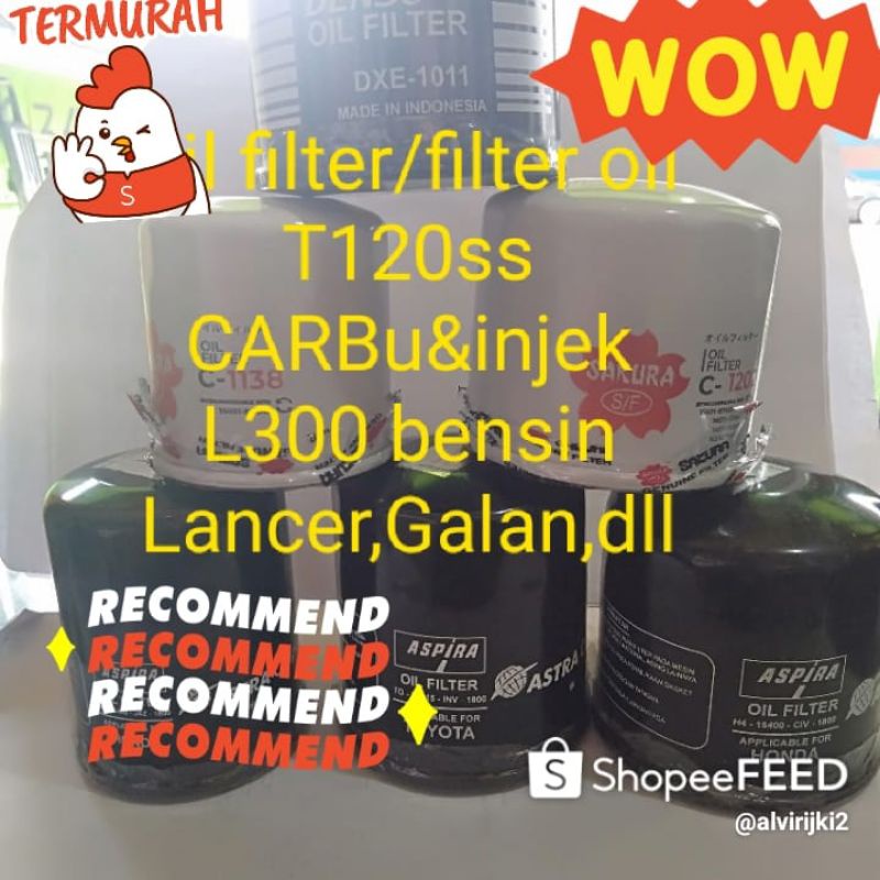 Jual FILTER OIL T120SS,L300 BENSIN,GALAN,LANCER | Shopee Indonesia