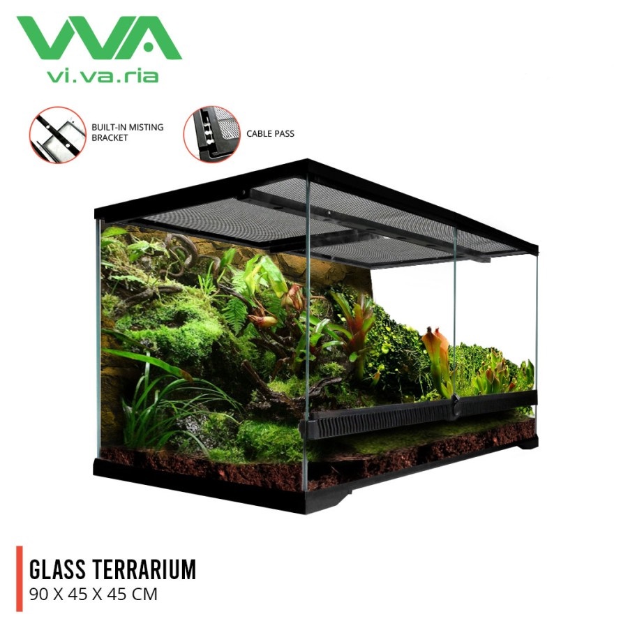 Jual Vivaria Glass Terrarium 90 x 45 x 45 cm Reptil Paludarium BD Snake ...