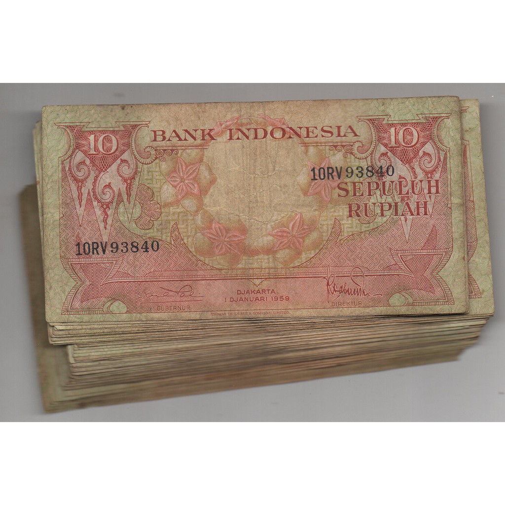 Jual Per 1 Lembar Uang Kuno 10 Rupiah tahun 1959 Asli Ready | Shopee ...
