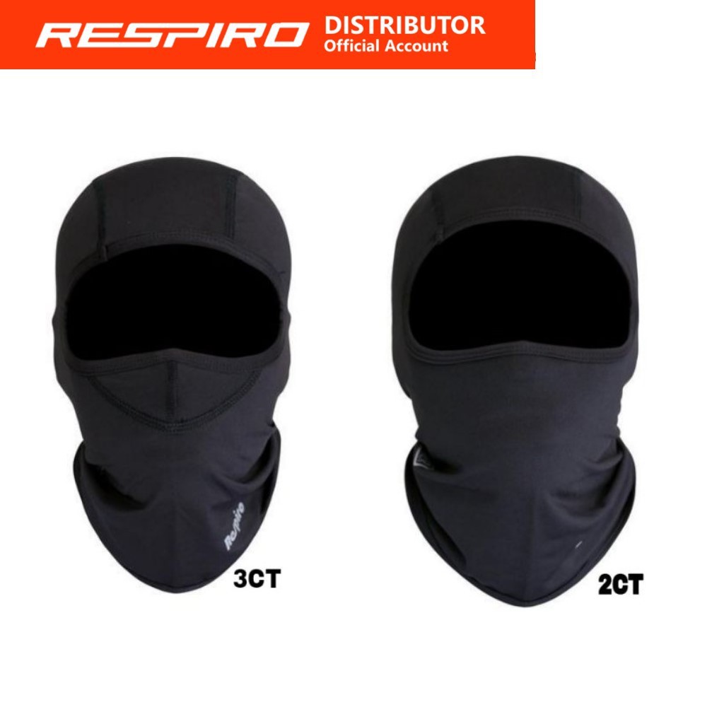 Jual Masker Motor BALACLAVA RESPIRO Black Mask Full Face Anti Rambut ...