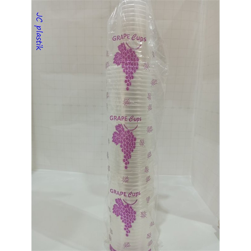 Jual Gelas plastik GRAPE / ANGGUR / gelas kopi 220 ml | Shopee Indonesia