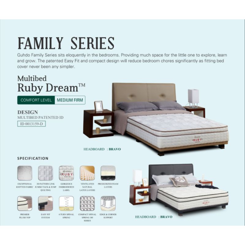 Jual 1SET MULTIBED RUBY DREAM LATEX GUHDO (Tinggi cuma 44cm) | Shopee Indonesia