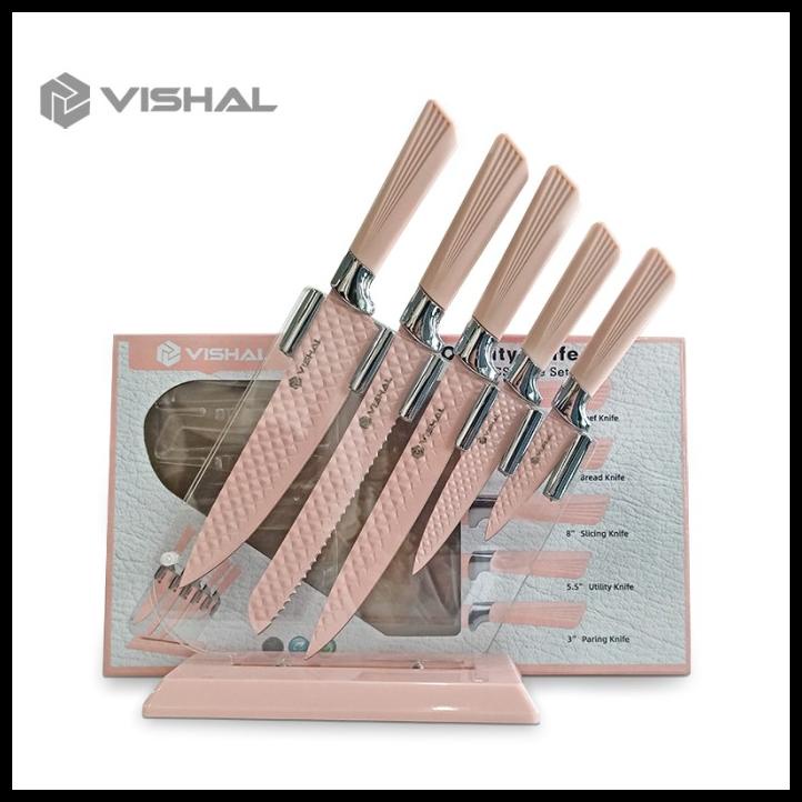 Jual Vishal Cookware Pisau Diamond Knives Set 6 In 1 | Pisau Dapur ...