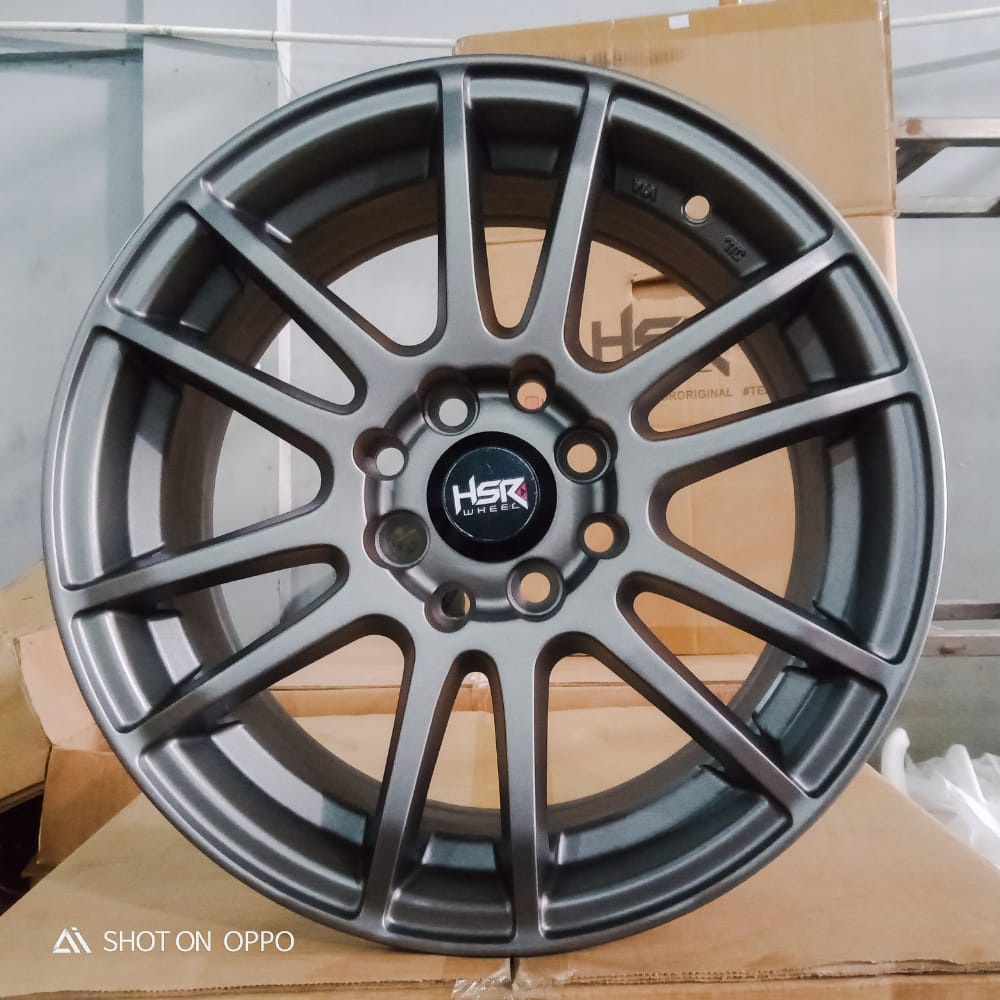 Jual Pelek Mobil HSR R15 4x100 4x114,3 NOSHIRO 57E JD5619 HSR Ring 15 Grey | Shopee Indonesia