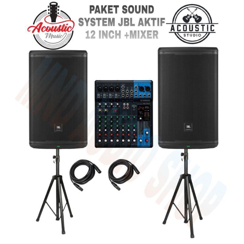 Jual paket sound system JBL EON 712 AKTIF 12 INCH +MIXER YAMAHA MG 10 ...