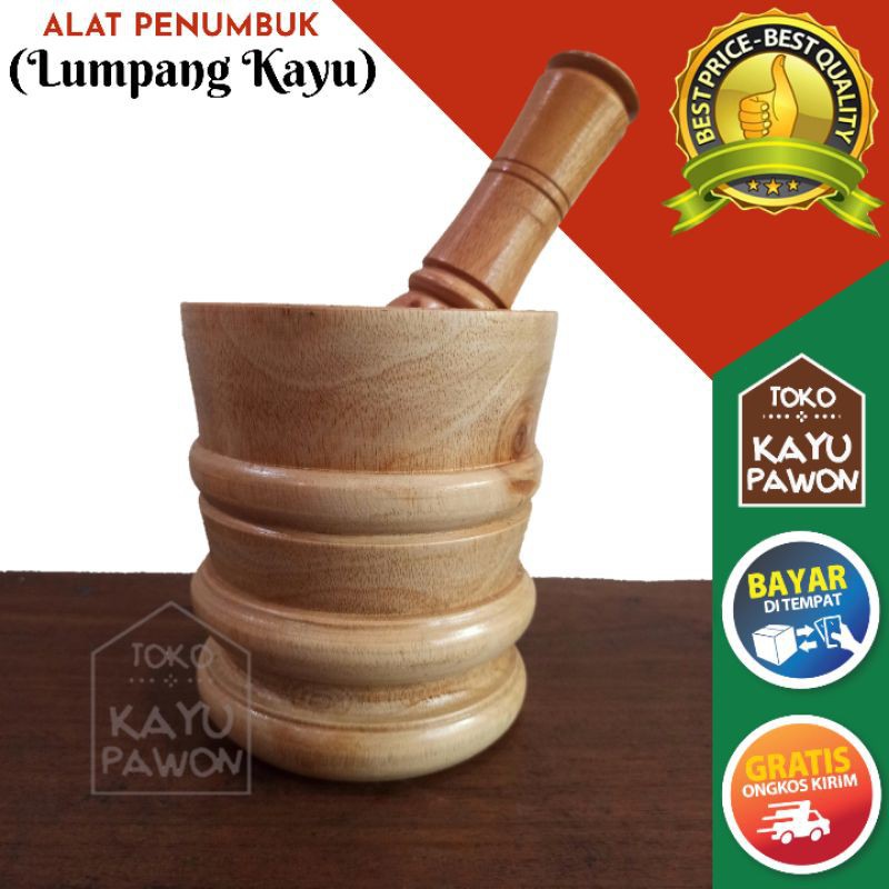 Jual LUMPANG KAYU ALAT TUMBUK TRADISIONAL TINGGI 13 CM ALAT TUMBUK ...