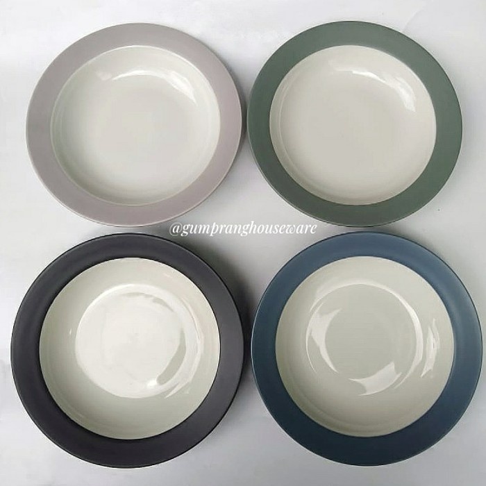 Jual Bagus Piring Pasta Piring Sop Keramik Noritake Hitam Biru Tosca ...