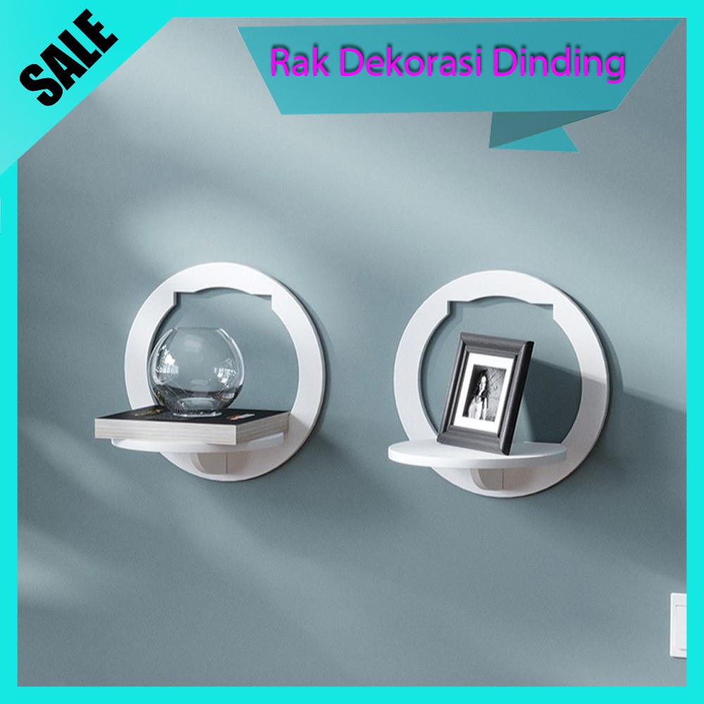 Jual Rak Dinding Minimalis Dekorasi Serbaguna Motif Bulat Tambalan ...