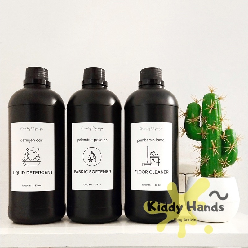 Jual BOTOL BLACK SERIES Refill 1000 ml Minimalis Aesthetic Cairan ...