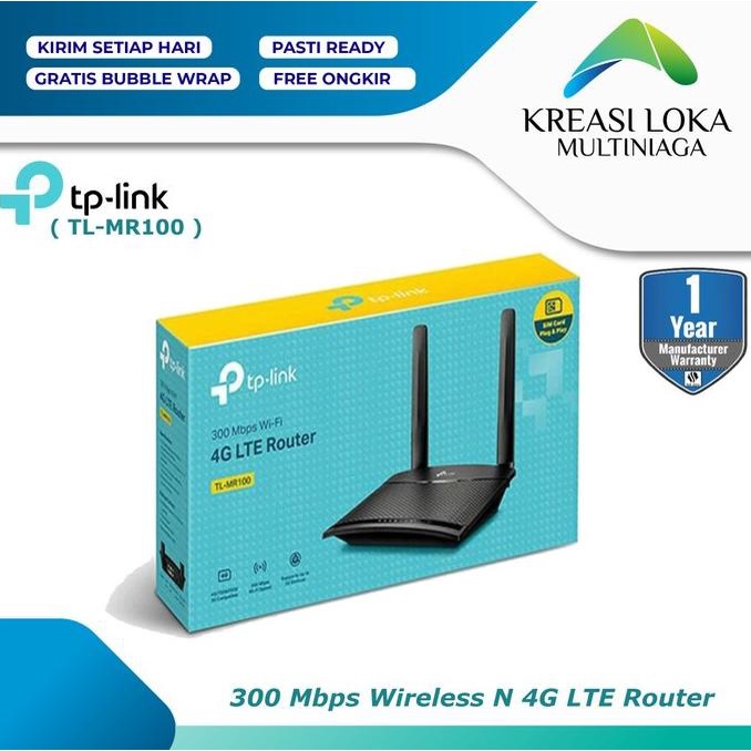 Jual Tp-Link Mr100 300 Mbps Wireless N 4G Lte Router Wifi Tplink Tl ...