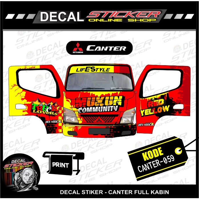 Jual STIKER TRUK CANTER FULL KABIN DECAL STIKER PRINT CUSTOM KEREN ...