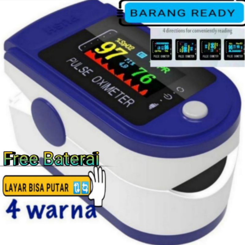 Jual Pulse Oximeter Oximetry LCD Finger / Oxymeter - Biru 4 Warna LED ...