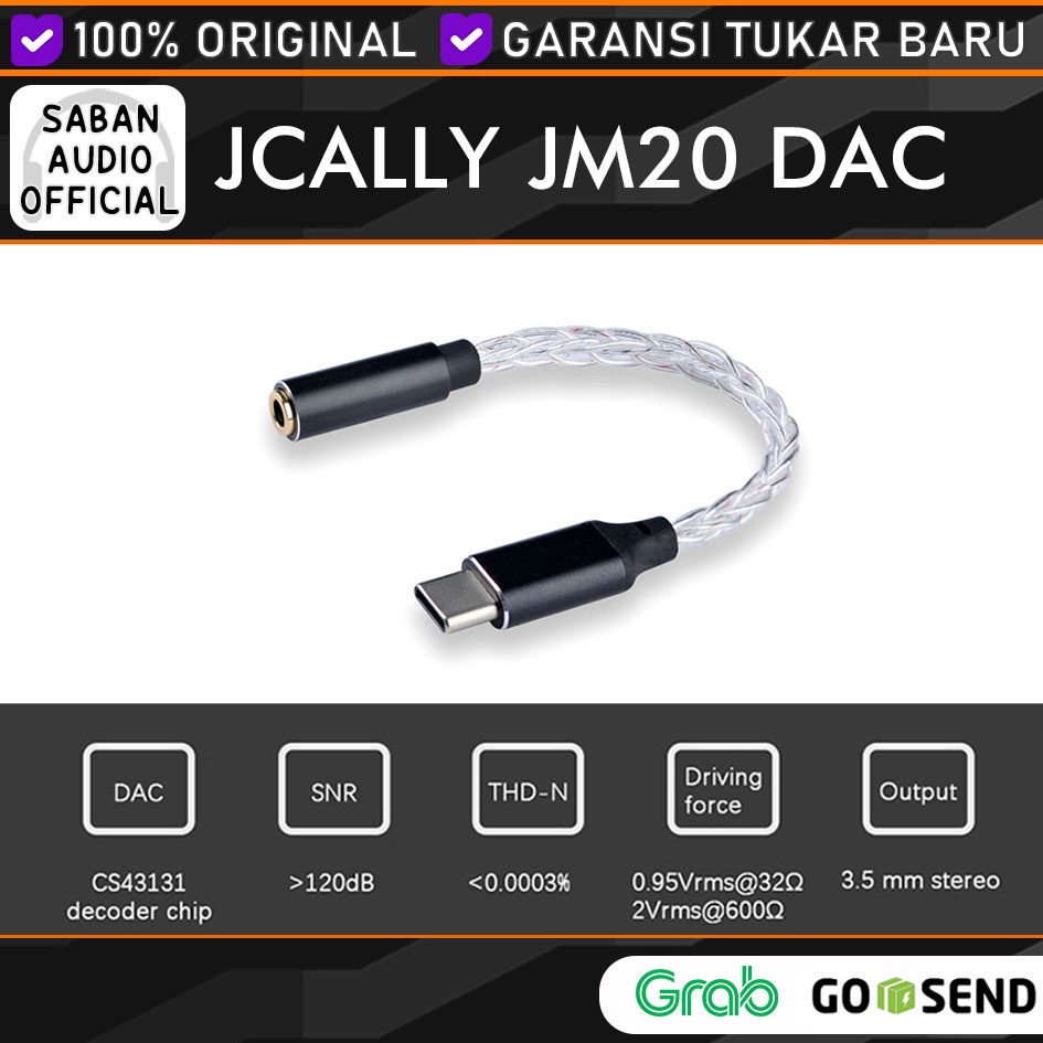 Jual JCally JM20 DAC CS43131 Type C to 3,5mm alt Ibasso ja04 jm04pro ...