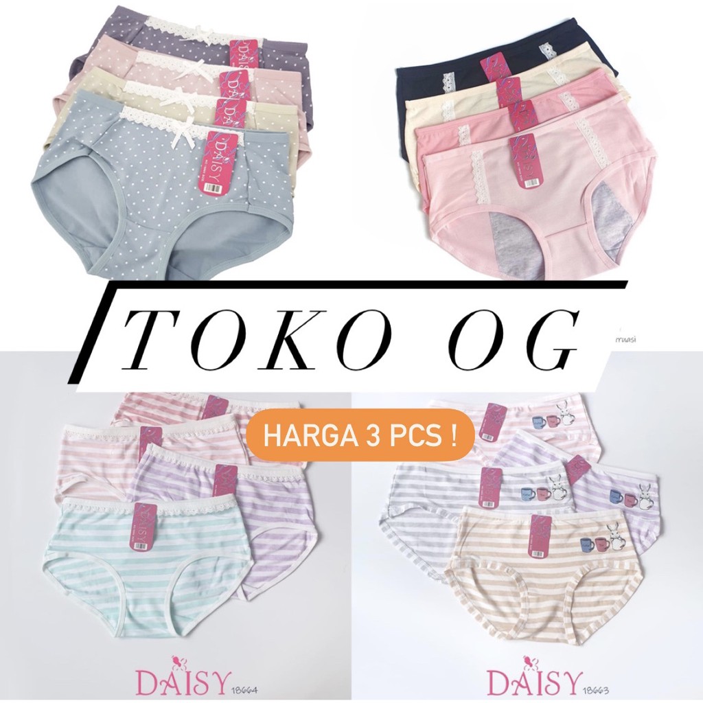 Jual 3PCS CD DAISY REMAJA/ ANAK/ ABG MOTIF POLKADOT SALUR CELANA DALAM MENSTRUASI M L | Shopee ...