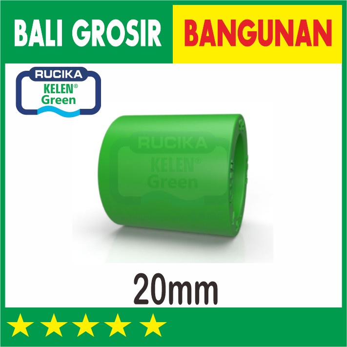 Jual 1/2" 20 MM COUPLER SOCK SOK RUCIKA GREEN PPR FITTING PIPA HIJAU ...