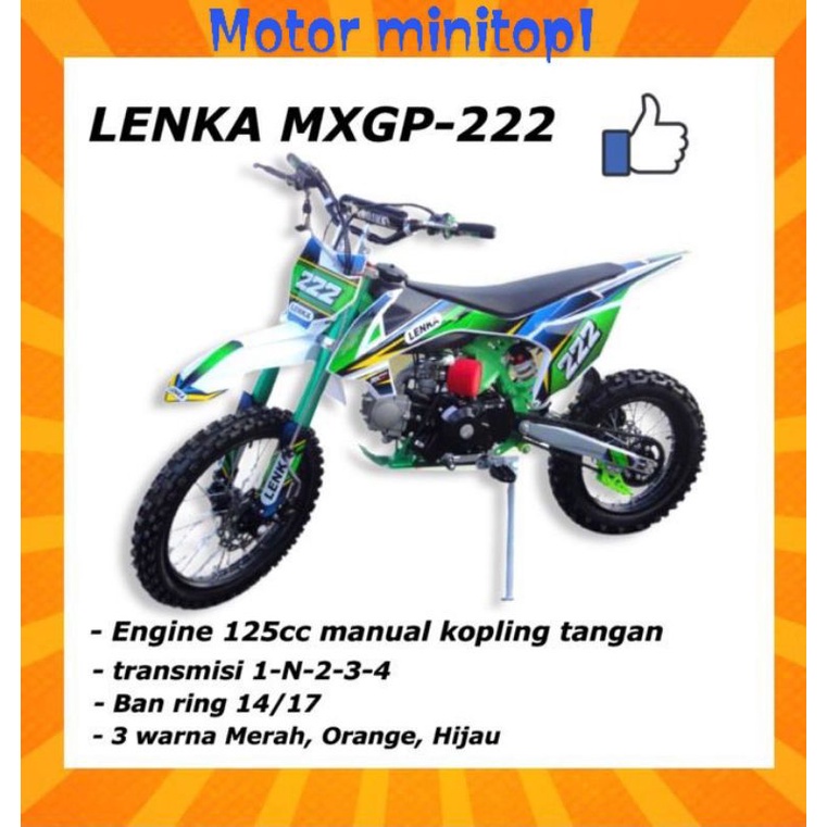 Jual MOTOR MEDIUM TRAIL LENKA MXGP 222 MESIN 4 TAK 125 CC MANUAL ...