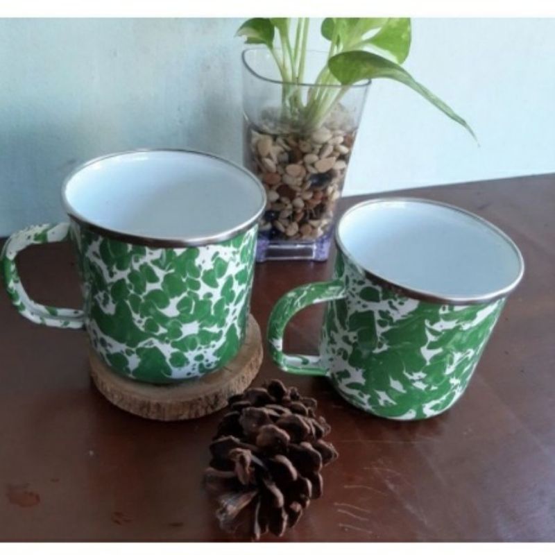 Jual Gelas Mug Cangkir Enamel Blurik Jadul Vintage CN 10cm | Shopee ...