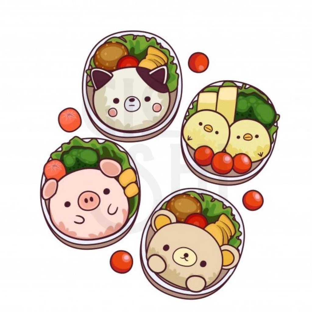 Jual stiker aesthetic bento makanan lucu by gioshi.store | Shopee Indonesia