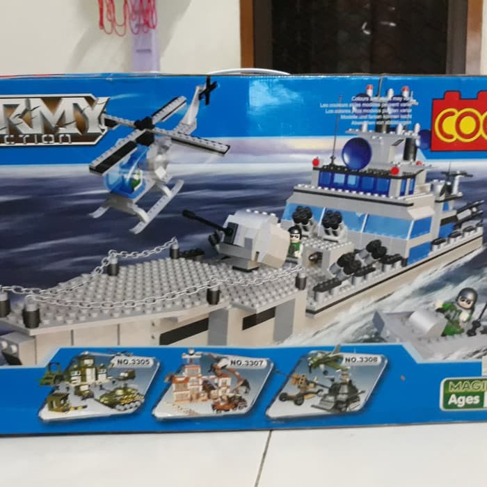 Jual Blok brick lego cogo kapal army ship | Shopee Indonesia