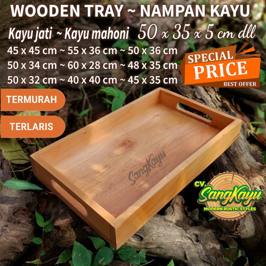 Jual SangKayu Nampan Kayu Jati Asli Premium Quality 50x35x5 cm Teak ...