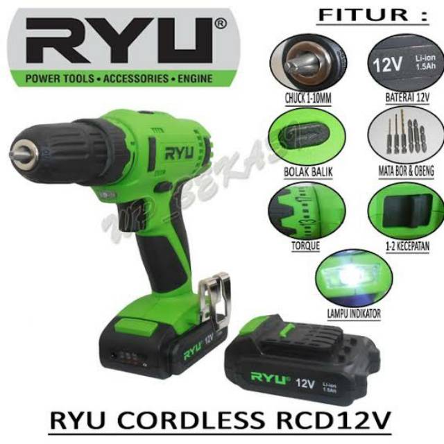 Jual RYU BOR CORDLESS RCD 12 V RCD 2 Baterai RYU CORDLESS | Shopee ...