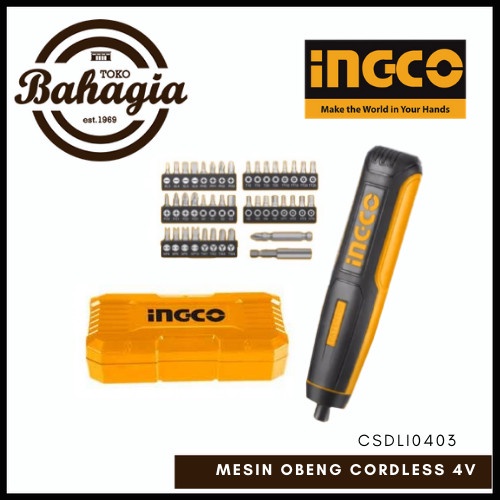 Jual Obeng Baterai Set Cordless Screwdriver (4V 4Nm/5Nm) INGCO ...