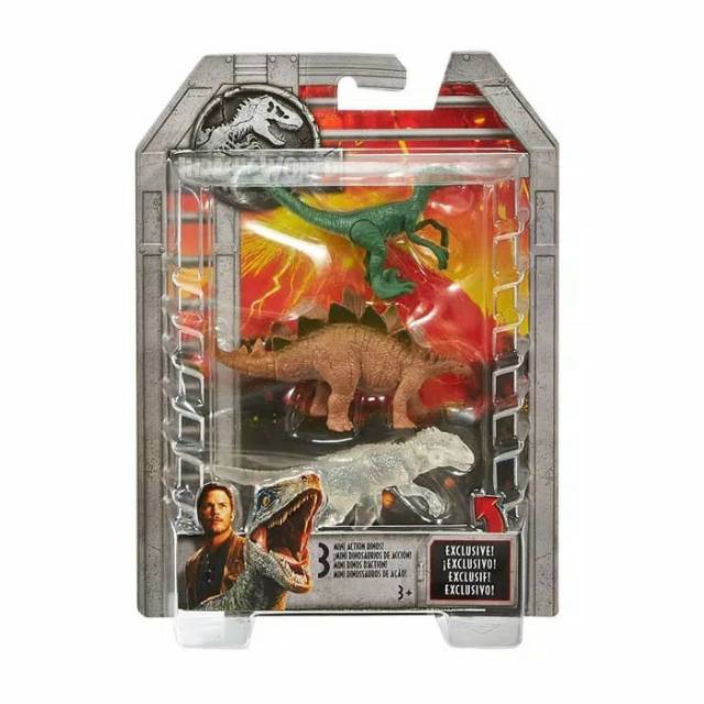 Jual Jurassic World Mini Dino 3-Pack Stegosaurus. Velociraptor ...