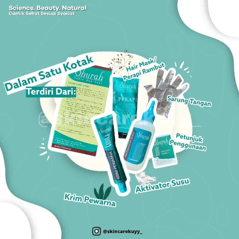 Jual SHURAH /PEWARNA RAMBUT HALAL /CAT RAMBUT HALAL | Shopee Indonesia