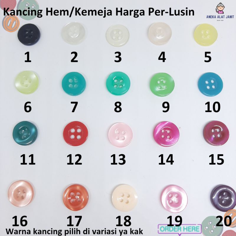 Jual Kancing kemeja / Kancing Baju / Kancing Hem / Kancing Kaos ...