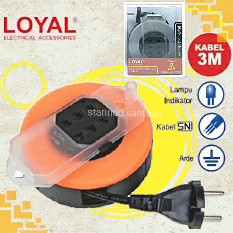 Jual Kabel box kecil travel mini roll 3 meter 2 meter LY150 3m 2m Loyal ...