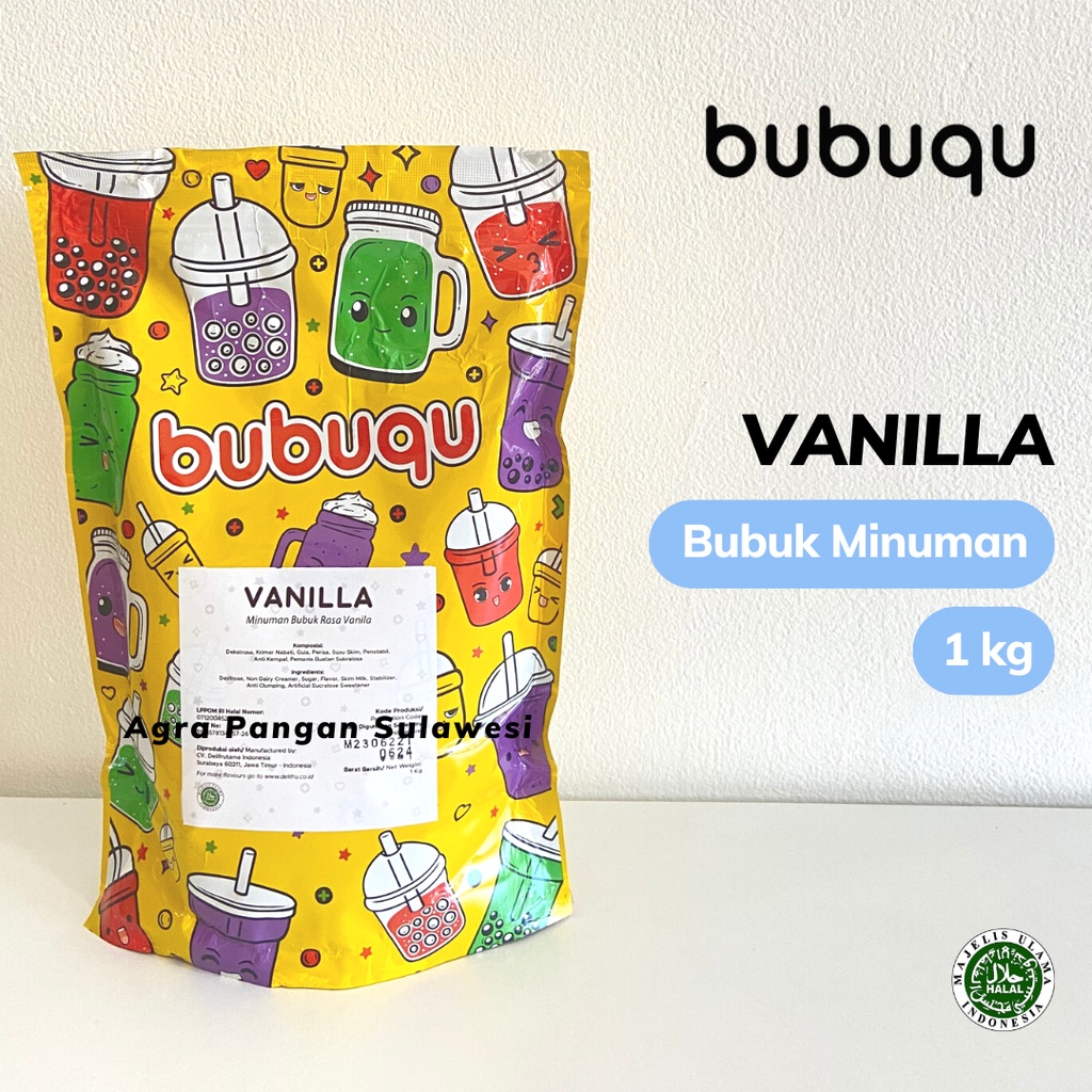 Jual Bubuk Minuman VANILLA 1kg Bubuqu Powder Drink Premix Rasa Vanila ...