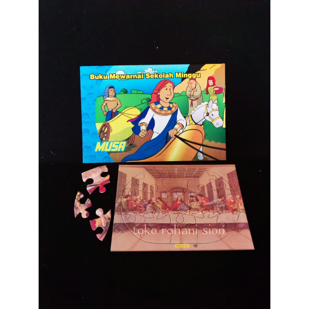 Jual Paket aktifitas sekolah minggu (buku mewarnai + puzzle seri Yesus ...
