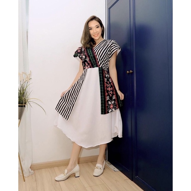 Jual Dress Tenun Songket Etnik Gaun Kondangan Dress Kondangan Gaun ...