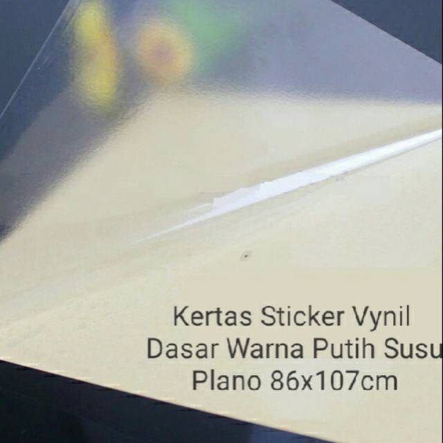 Jual Kertas Sticker Vynil Putih Susu Plano 86x107cm kertas stiker vinil ...