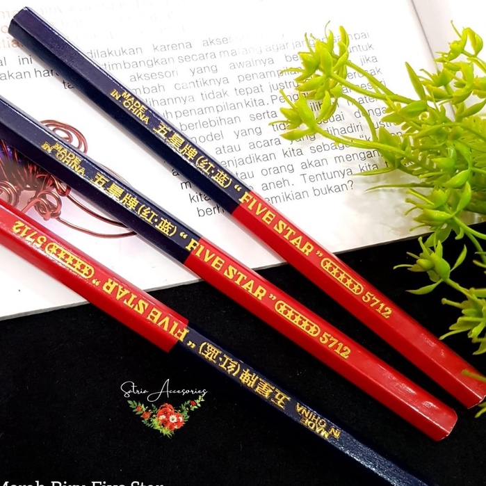 Jual Kapur Pensil Five Star Merah Biru/Pensil Robek/Kapur Jahit/Pensil ...