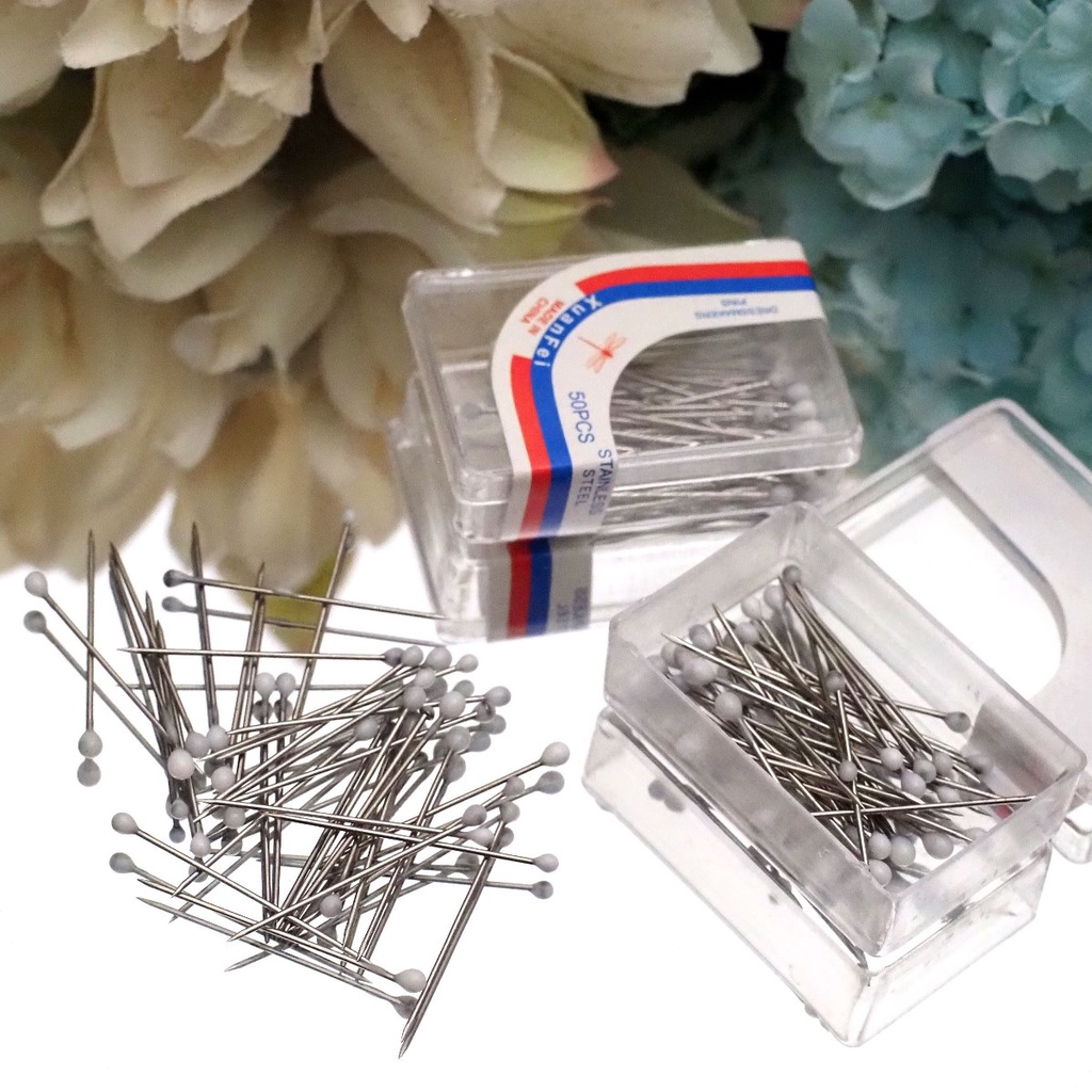 Jual Jarum Pentul Hijab / Jarum Pentul Mini /Head Pins Kecil Kotak ...