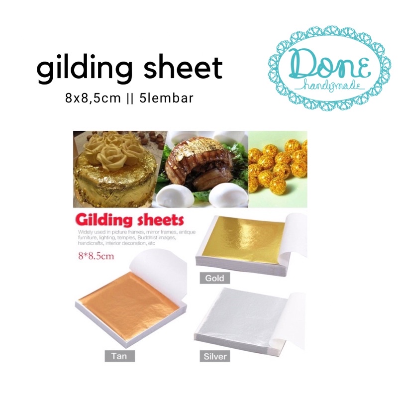 Jual Gilding sheets lembar kertas emas kertas perak metalic leaf bahan ...