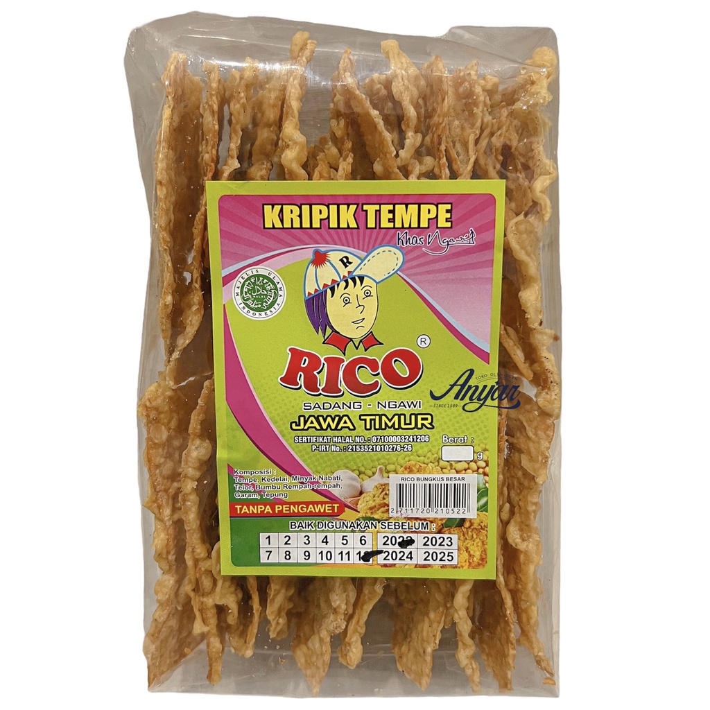 Jual Keripik Tempe Khas Ngawi Keripik Tempe Crispy Cap Rico Shopee Indonesia 