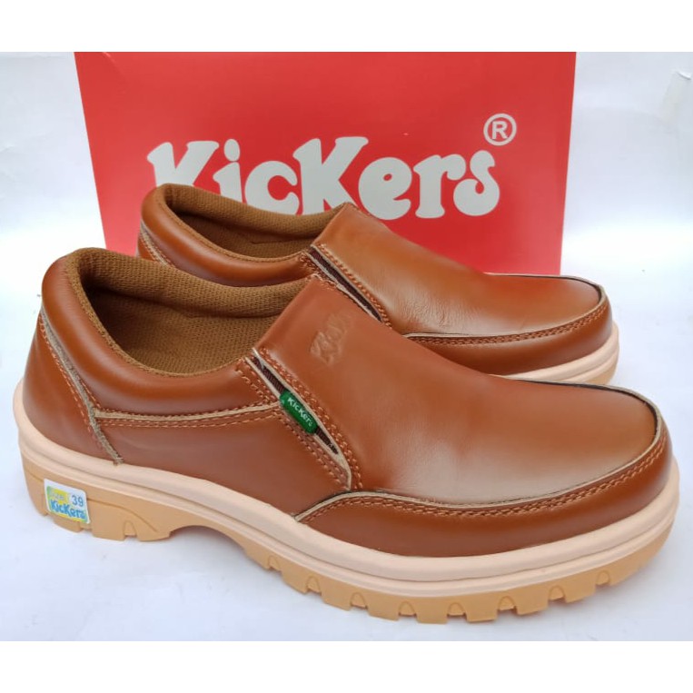 Jual Sepatu kickers kulit pria asli original casual santai kasual slip ...