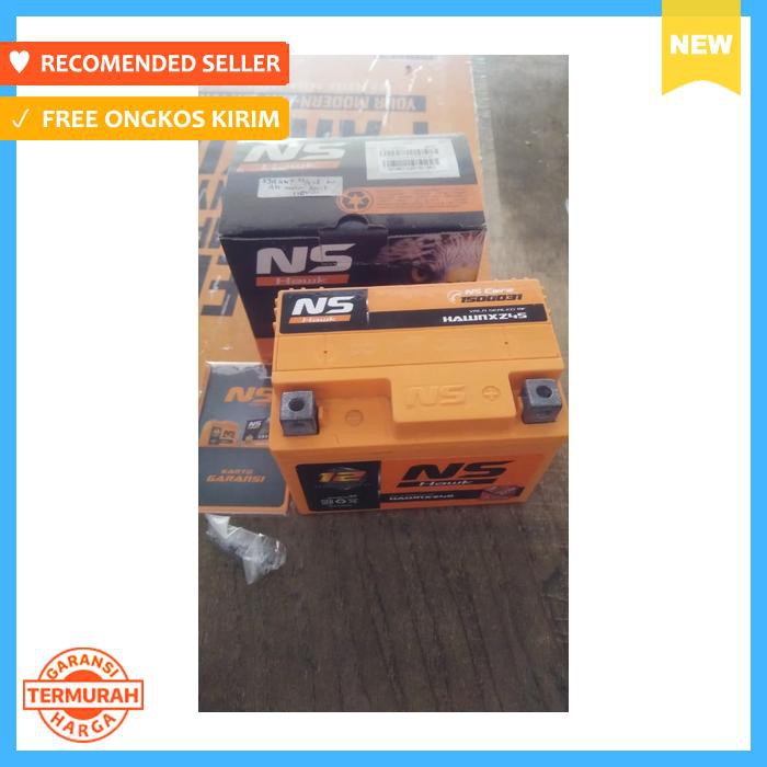 Jual AKI MOTOR BODY KECIL NS HAWK HAWNXZ45 GARANSI 1 TAHUN 3,5AH 12V ...
