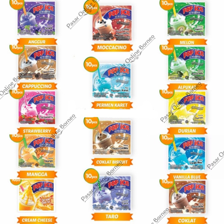 Jual Pop Ice Semua Rasa All Varian Rasa 1 Renceng Isi 10 bungkus ...