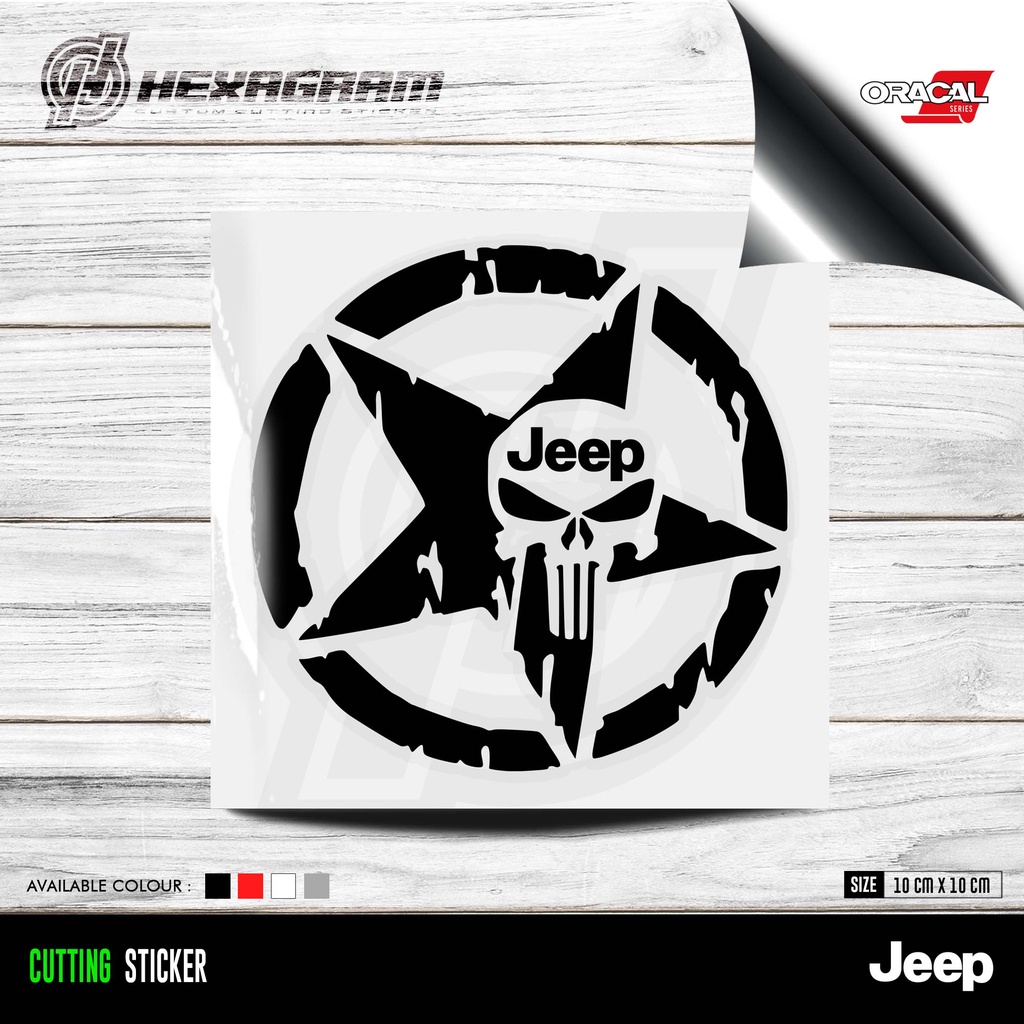 Jual Cutting Sticker JEEP Star Skull | Stiker JEEP Star Skull | Jeep ...