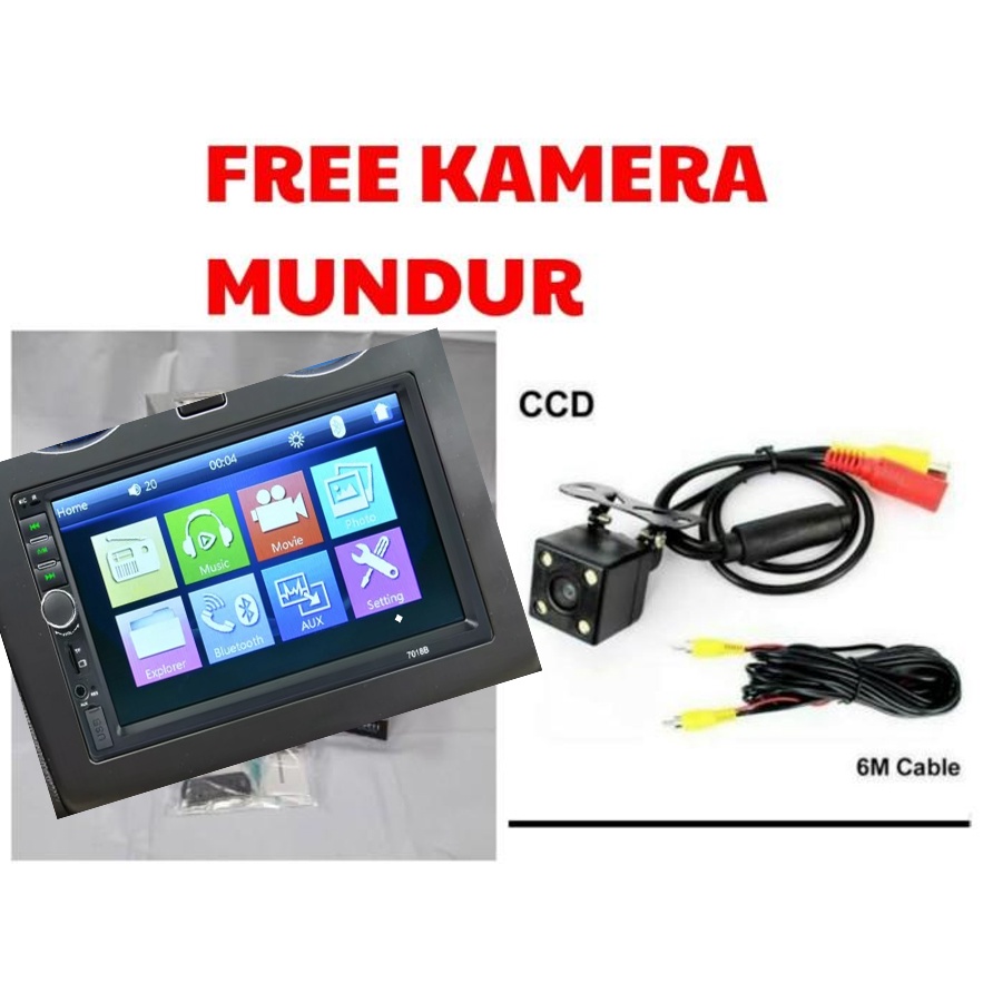 Jual Head Unit Mobil 2 Din 7 Inch Bluetooth Audio Car MP5 Player 7018B ...